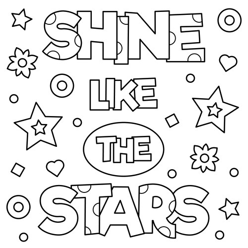 Shine your light coloring page Royalty Free Vector Image