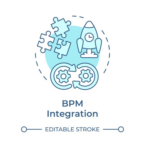 Bpm tool soft blue concept icon Royalty Free Vector Image