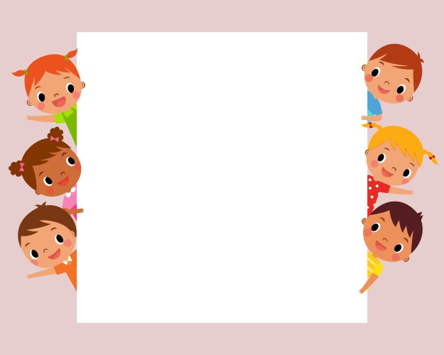 Background with cute cartoon children Royalty Free Vector