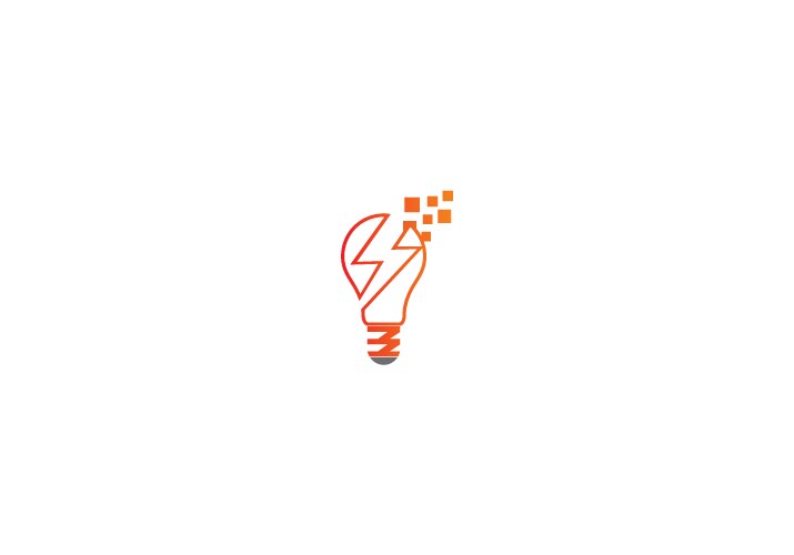 Electric light bulb logo Royalty Free Vector Image