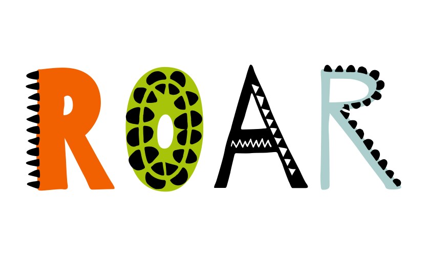 Font design for word dino party on white Vector Image