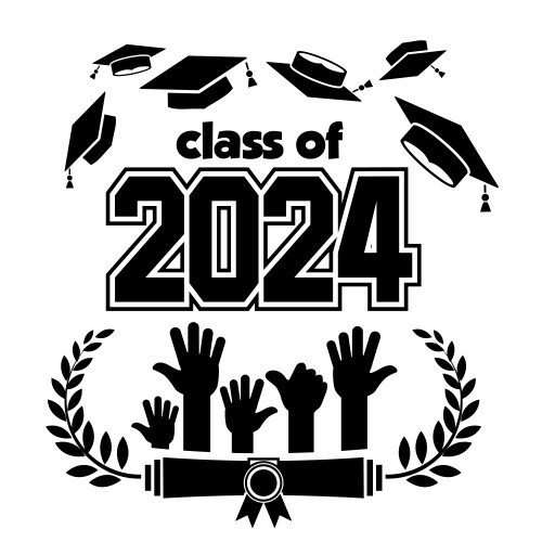 2024 graduate class logo Royalty Free Vector Image