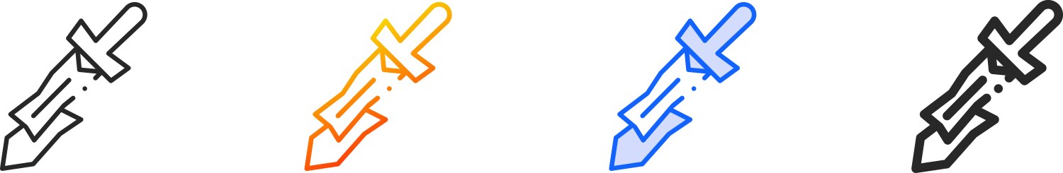 Cuneiform iconthin linear gradient blue stroke Vector Image