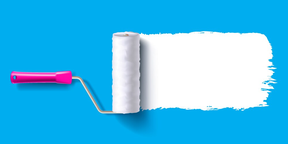 Rainbow paint roller brush Royalty Free Vector Image