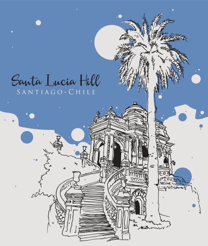 Drawing sketch santa lucia hill Royalty Free Vector Image