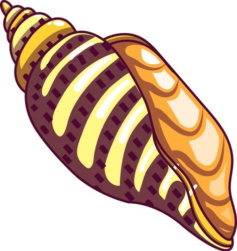 Nature shell icon cartoon style Royalty Free Vector Image