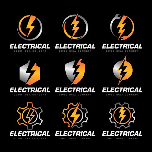 Electrical logo design Royalty Free Vector Image