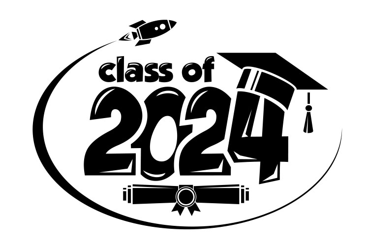 2024 graduate class logo Royalty Free Vector Image