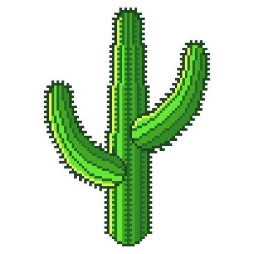 Pixel Cactus Vector Images (over 300)