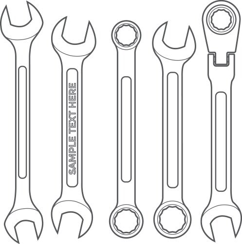 Outline pipe wrench Royalty Free Vector Image - VectorStock