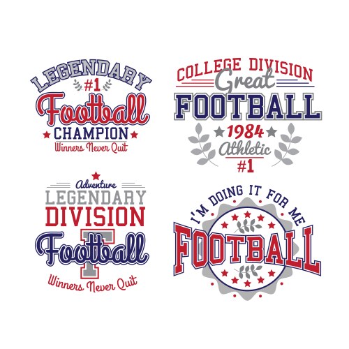Football varsity champ league Royalty Free Vector Image