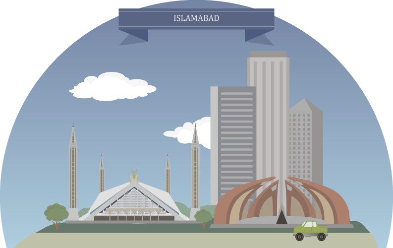 Islamabad city skyline Royalty Free Vector Image