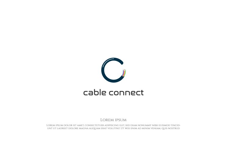 Electrical wiring or connector cable logo Vector Image