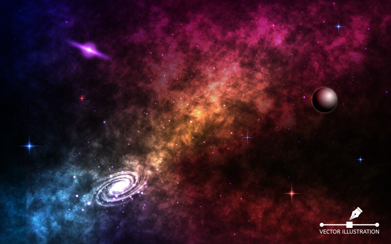 Nebula background realistic outer space blue Vector Image