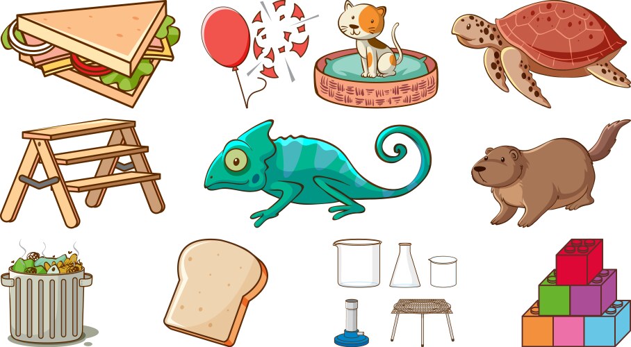 Cartoon jungle animals set Royalty Free Vector Image