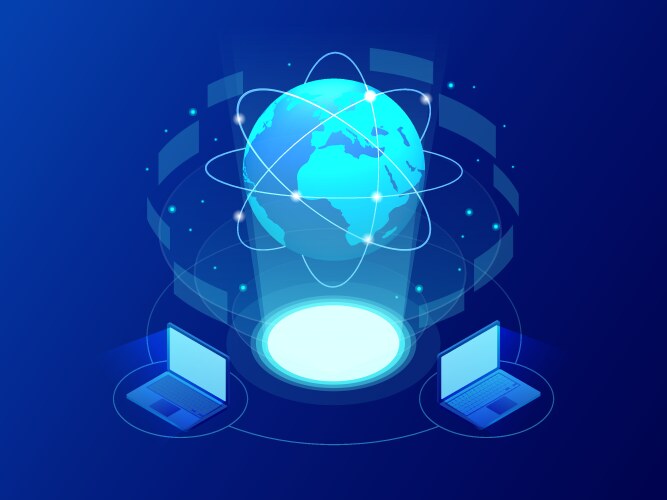 Global communication internet network concept 3d Vector Image