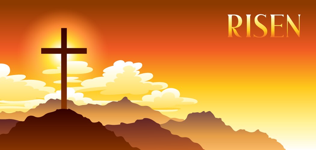 Easter jesus christ is risen Royalty Free Vector Image