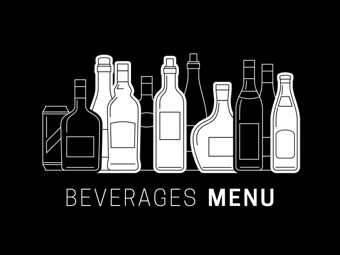 Alcoholic beverages icons set Royalty Free Vector Image