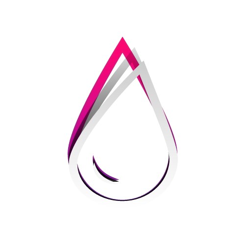 Water Drop Icon - White Royalty Free Vector Image