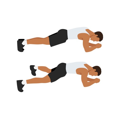 Renegadealternating plank commando rows exercise Vector Image