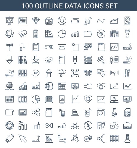 Data icons Royalty Free Vector Image - VectorStock