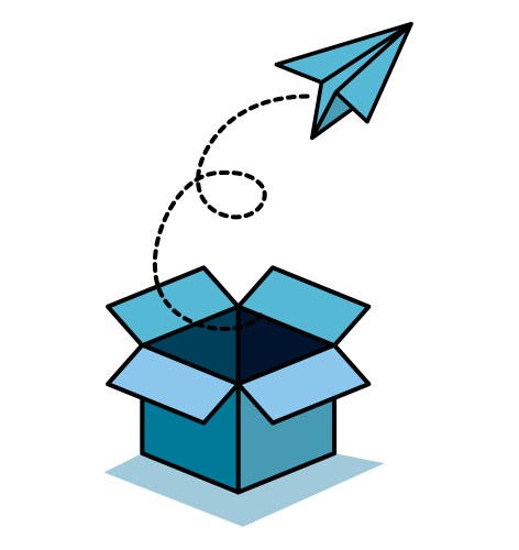 Cartoon cardboard box Royalty Free Vector Image