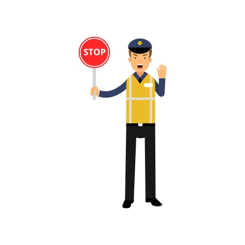Traffic police cartoon Royalty Free Vector Image