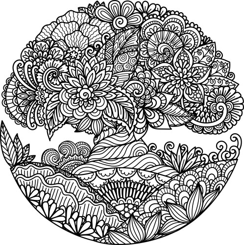 Mandala Tree Vector Images (over 1,200)