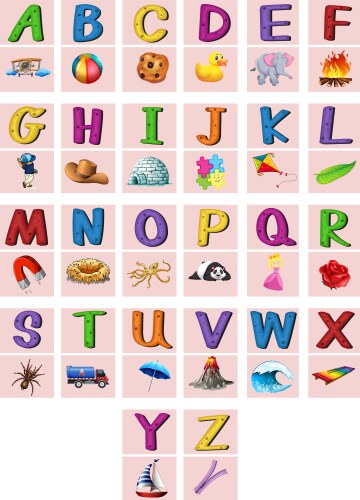 A Z Alphabet with Picture Vector Images (over 1,200)
