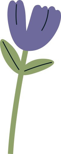 Flower on stem doodle Royalty Free Vector Image