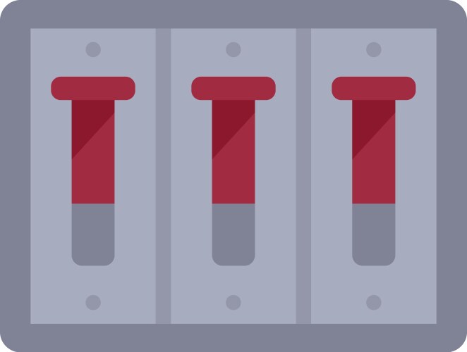 Current breaker icon flat circuit box Royalty Free Vector