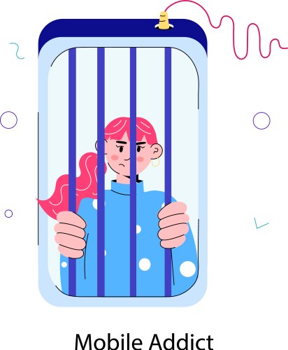Mobile addict Royalty Free Vector Image - VectorStock