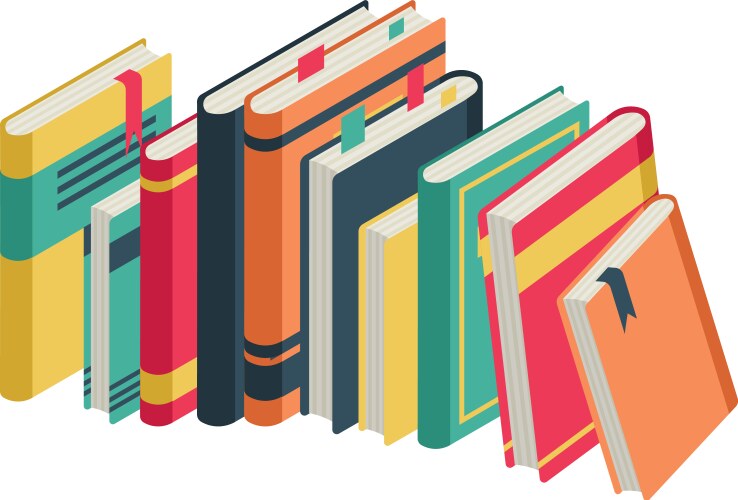 Book stack icon library pile study symbol Vector Image
