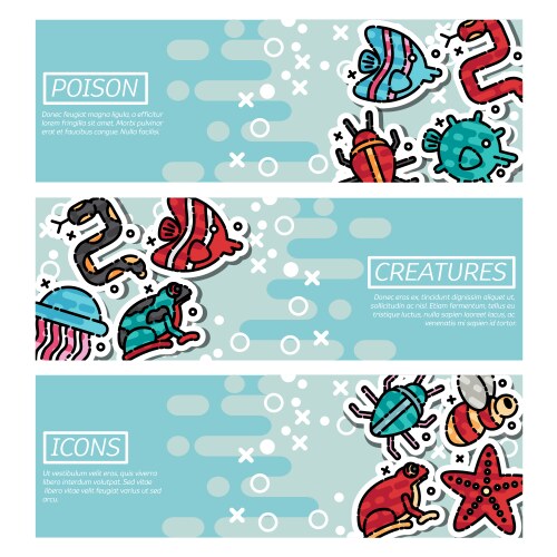 Set of horizontal banners with christmas and new Vector Image