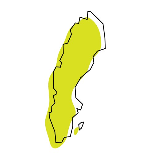 Sweden simplified map Royalty Free Vector Image