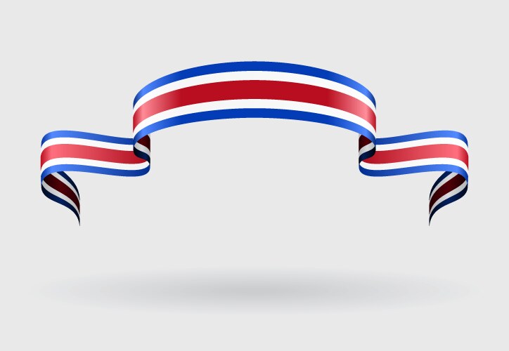 Costa rican flag wavy ribbon background Royalty Free Vector