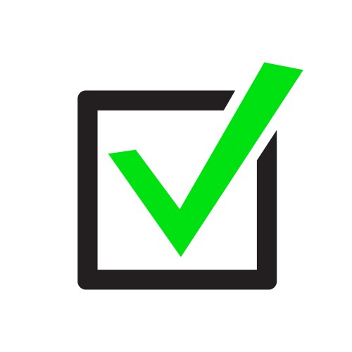 Green check mark icon Royalty Free Vector Image