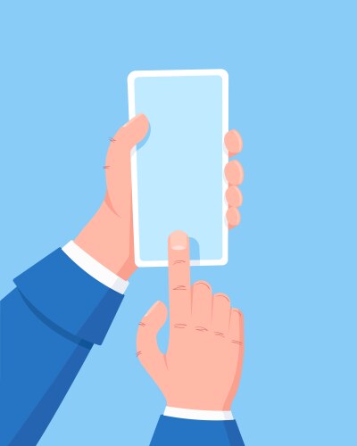 Hands holding phone with messages communication Vector Image
