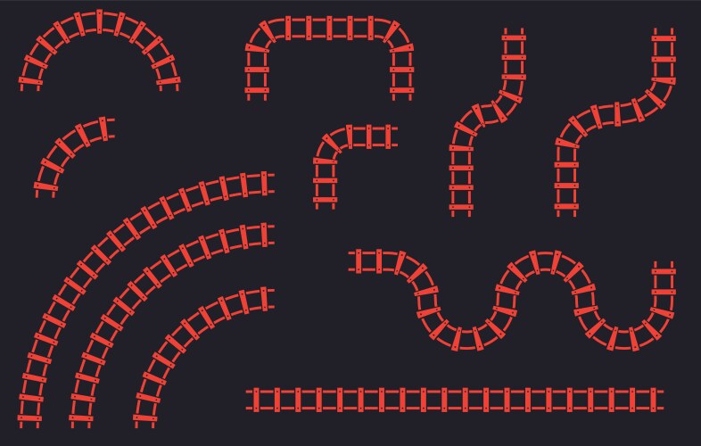 Railroad tracks railway station train diagram Vector Image