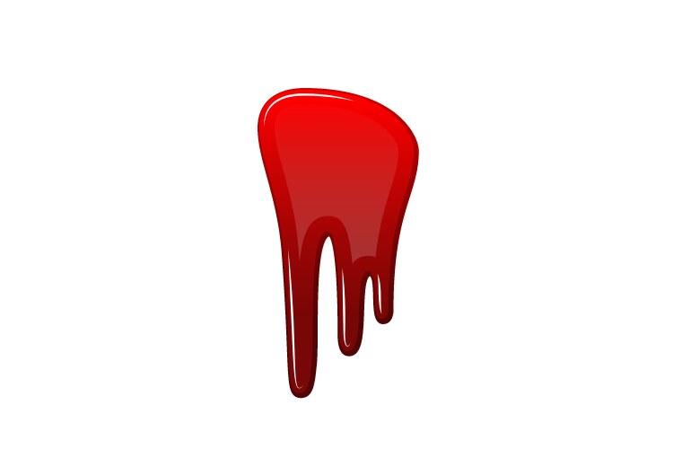 Blood drip 3d drop isolated white Royalty Free Vector Image