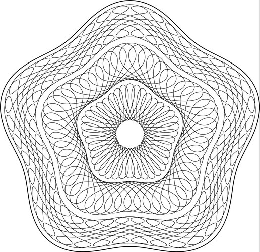 Six points guilloche pattern Royalty Free Vector Image