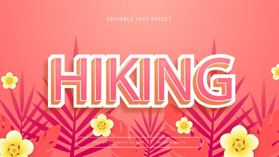 Green yellow and white garden 3d editable text Vector Image