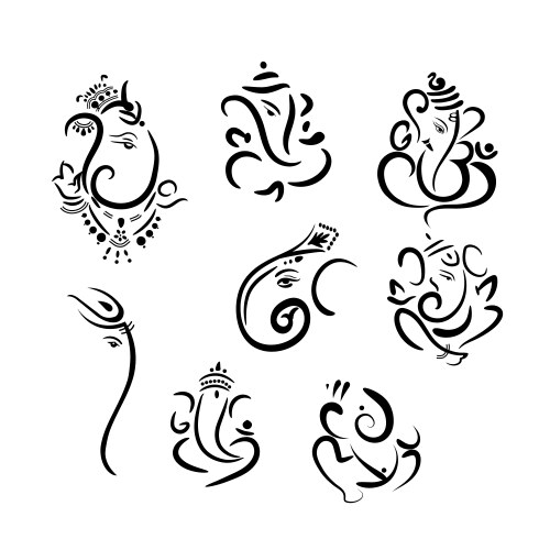 Creative lord ganesh art Royalty Free Vector Image