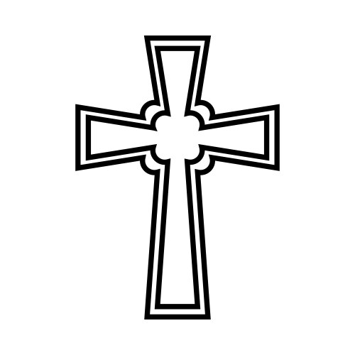 Simple cross icon christian symbol Royalty Free Vector Image