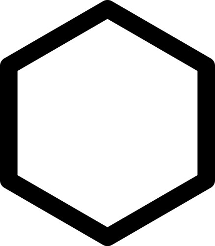 Hexagon icon six sided polygon Royalty Free Vector Image