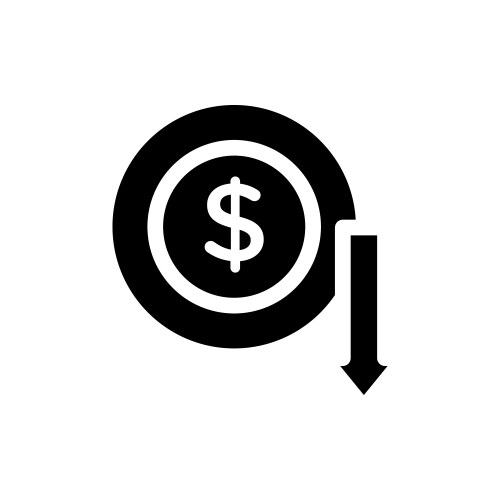 Lower cost icon set reduce price symbol in a back Vector Image