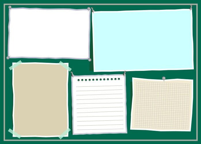 Empty photo frames paper notes Royalty Free Vector Image