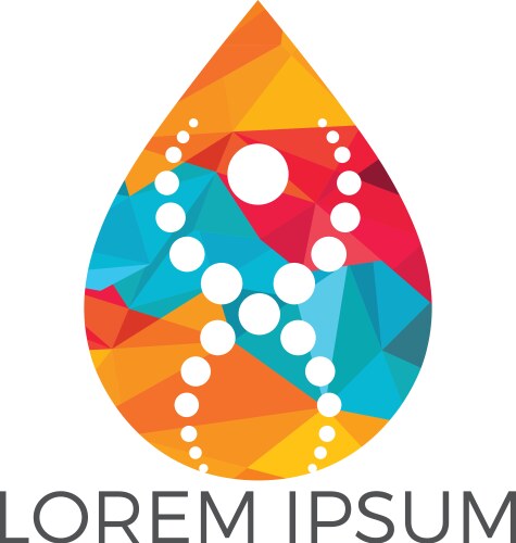 Water drop and human dna molecules logo design Vector Image