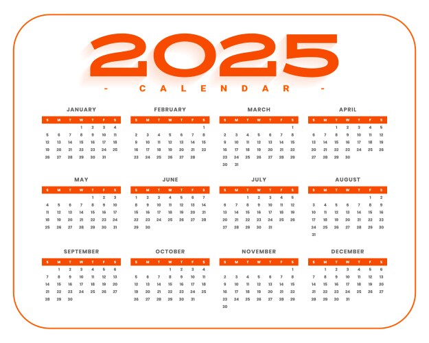 White green 2025 monthly calendar template Vector Image