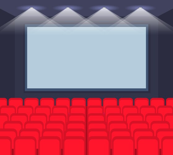 Cartoon cinema concept interior Royalty Free Vector Image